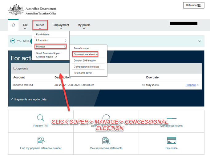 ATO - Releasing Excess Concessional Contributions