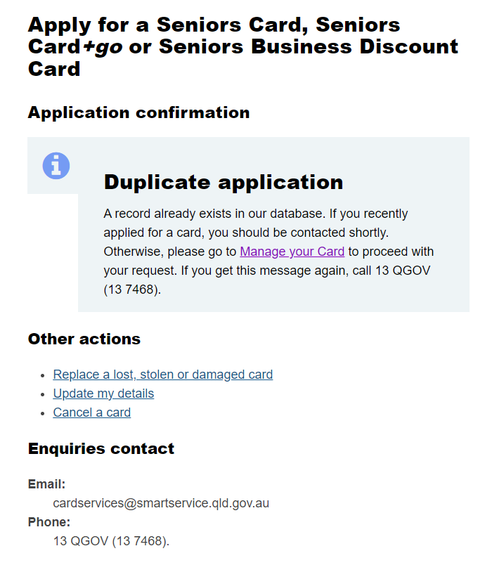 Applying for a Qld Seniors Card