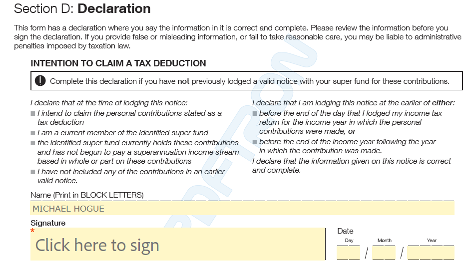 How to Electronically Sign Notice of Intent to Claim Tax Deduction via ...