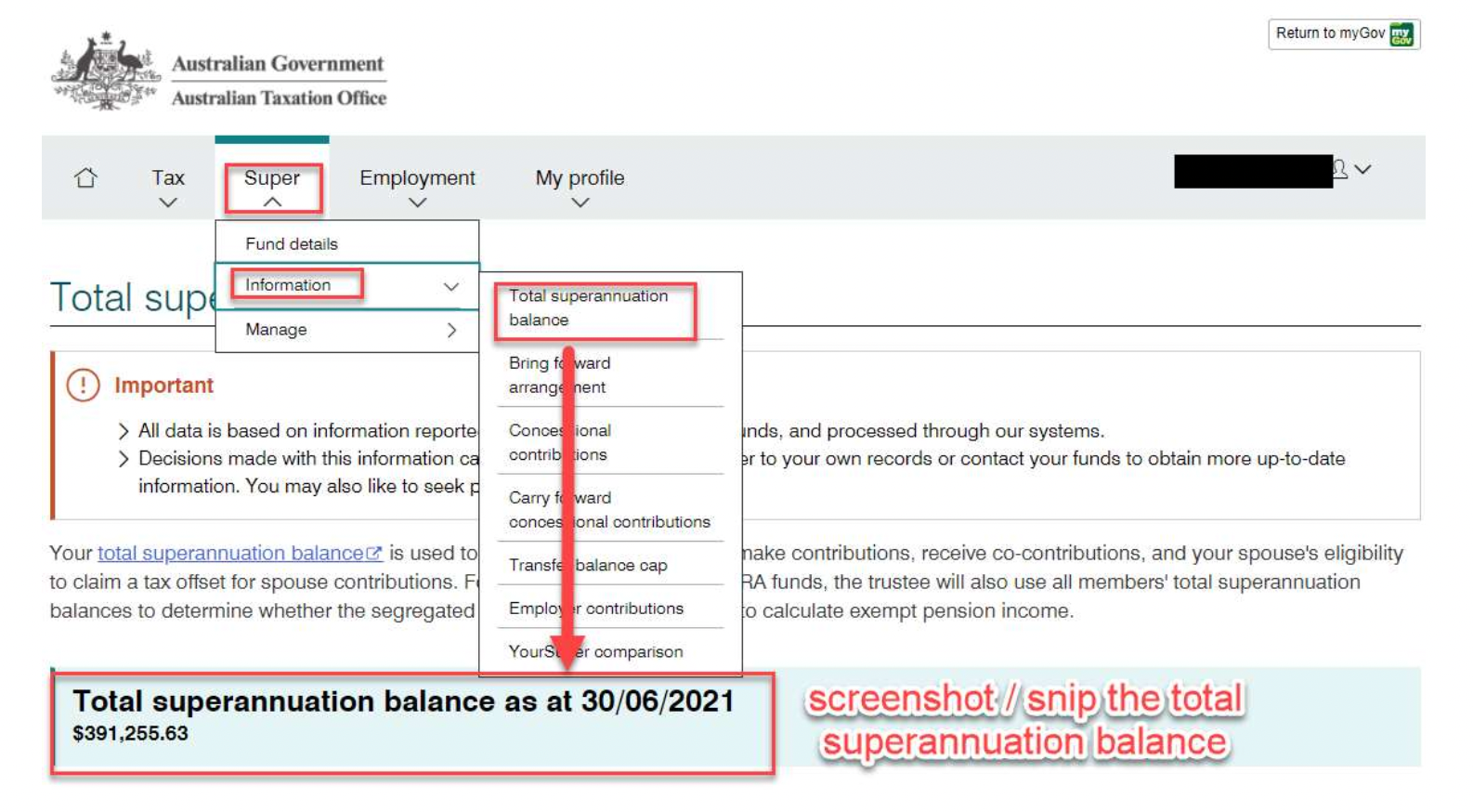 ATO - Obtaining your Carry Forward Concessional Contribution and Total ...